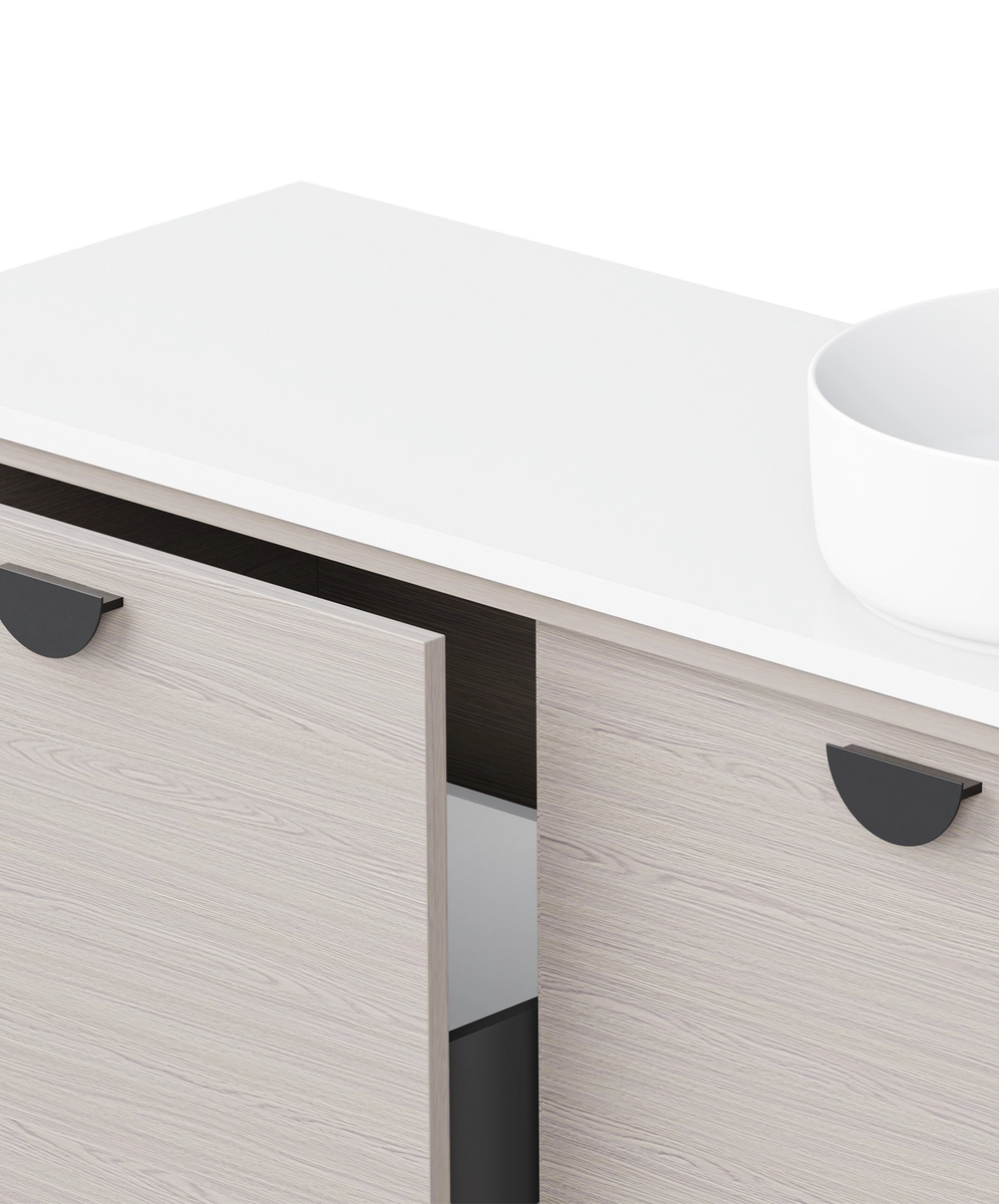 Half Moon Vanity 1200mm | Right Offset Basin | Propel Bathrooms ...