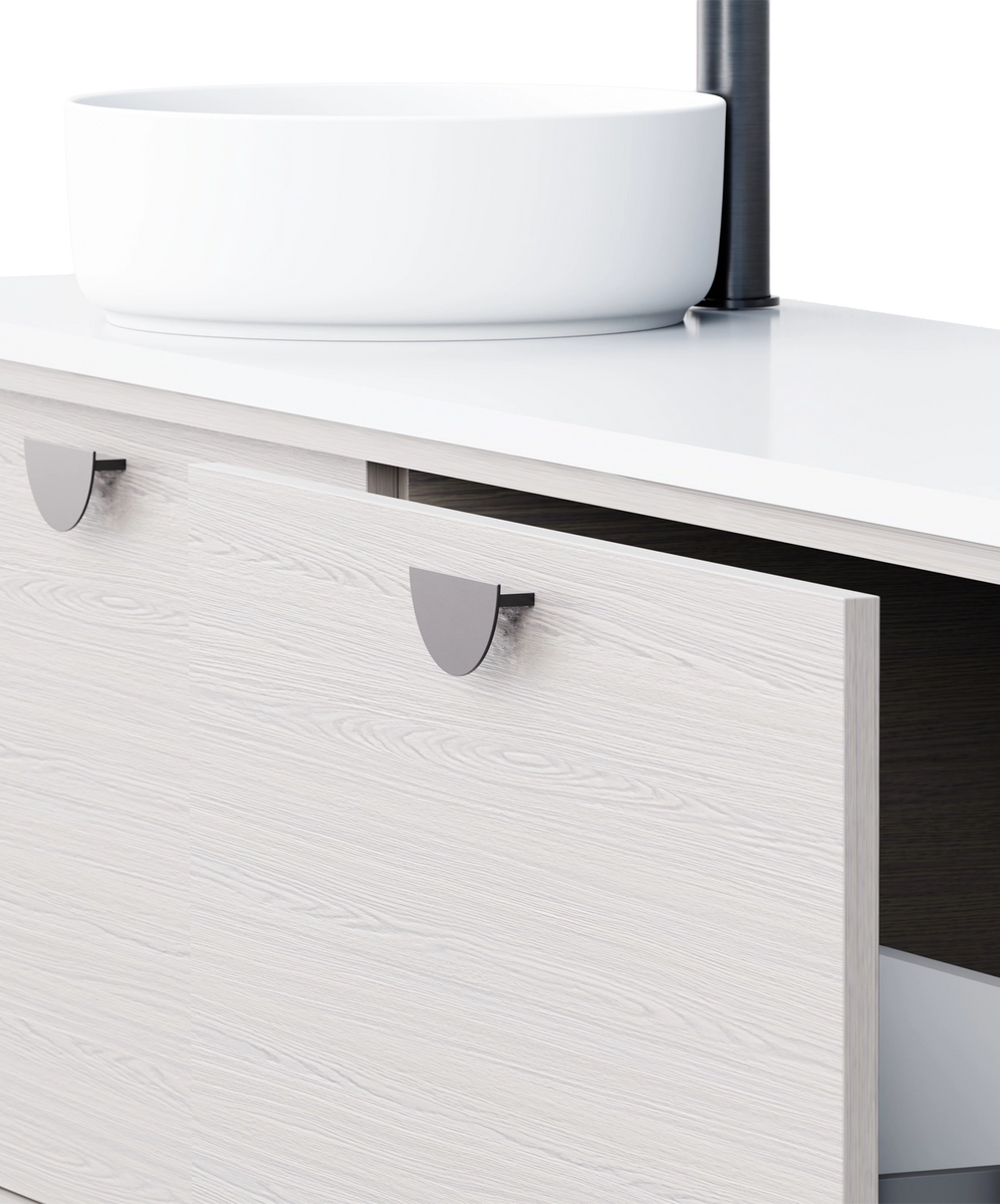Half Moon Vanity 1500mm | Left Offset Basin | Propel Bathrooms – Propel ...