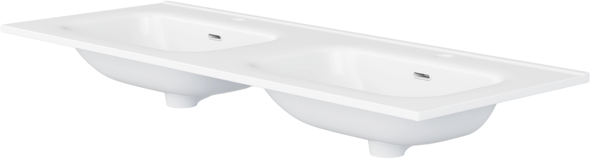 Ceramica Basins Flat Series 1210x465x170mm Gloss White - Double Basin ...